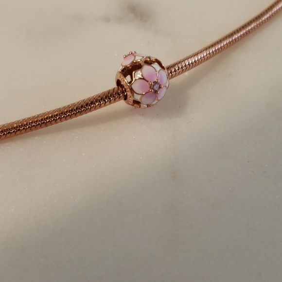 Pandora | Jewelry | Openwork Pink Magnolia Flower Charm | Poshmark